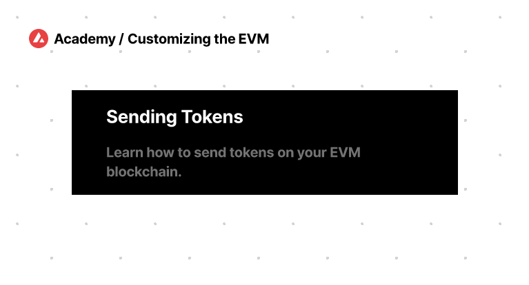 Sending Tokens | Avalanche Builder Hub